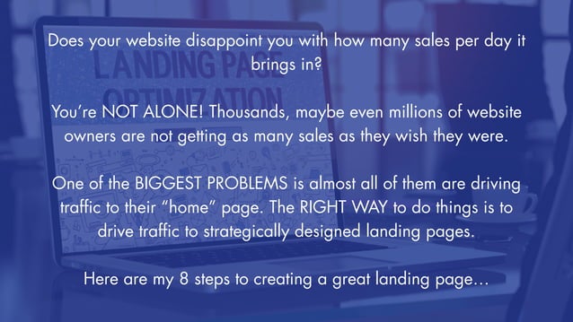 8 Steps To a High Performance Landing Page | PPT