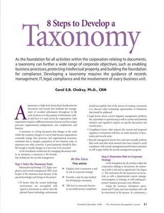 8 Steps To Develop A Taxomnomy | PDF
