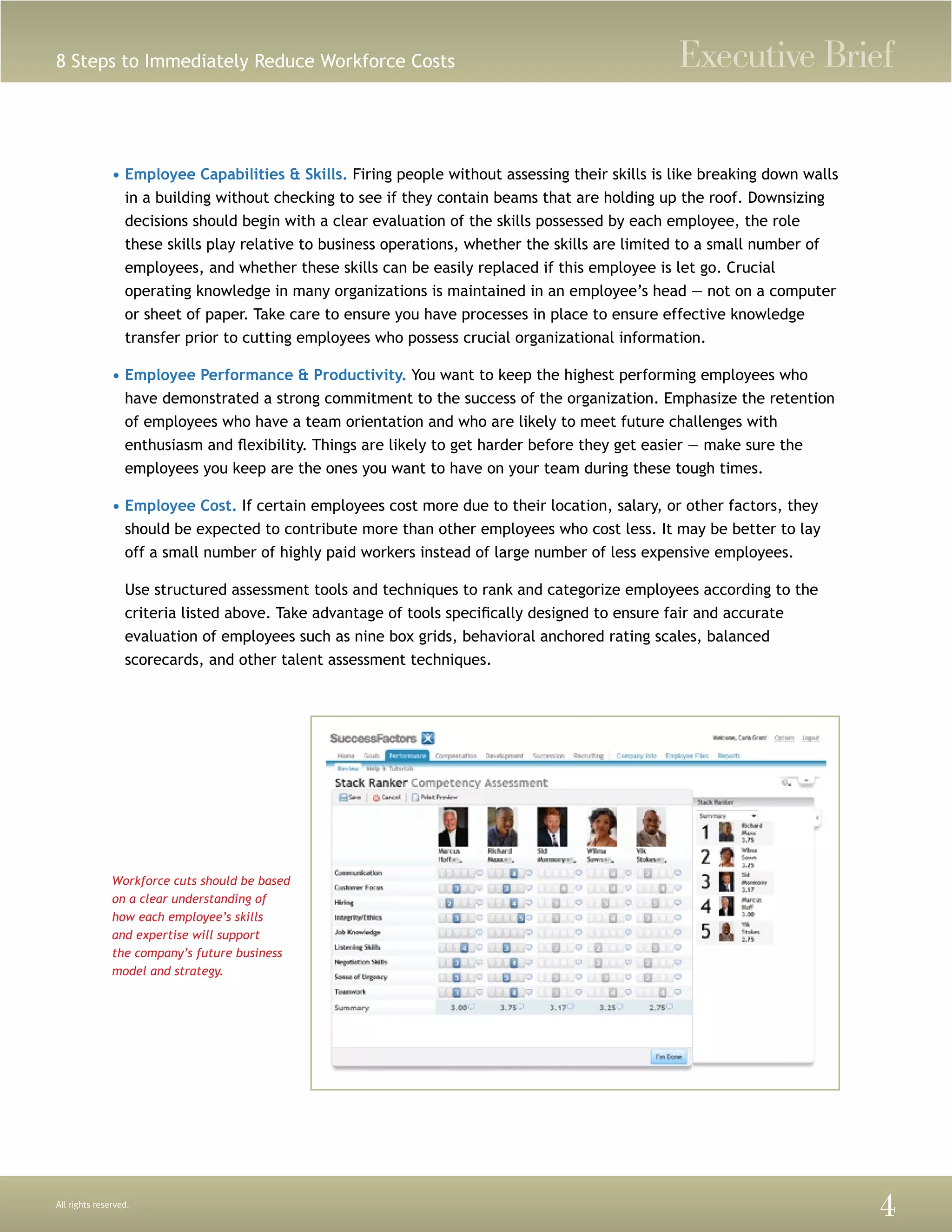 8 Steps To Immediately Reduce Workforce Costs | PDF