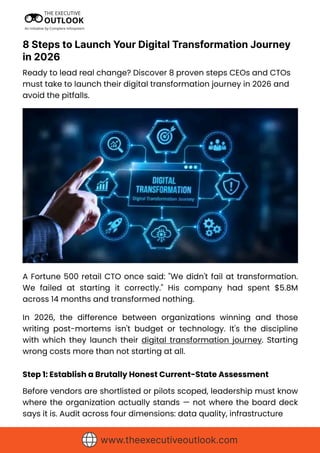 8 Steps to Launch Your Digital Transformation Journey in 2026 | PDF