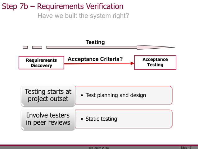 8 steps to requirements success | PPT