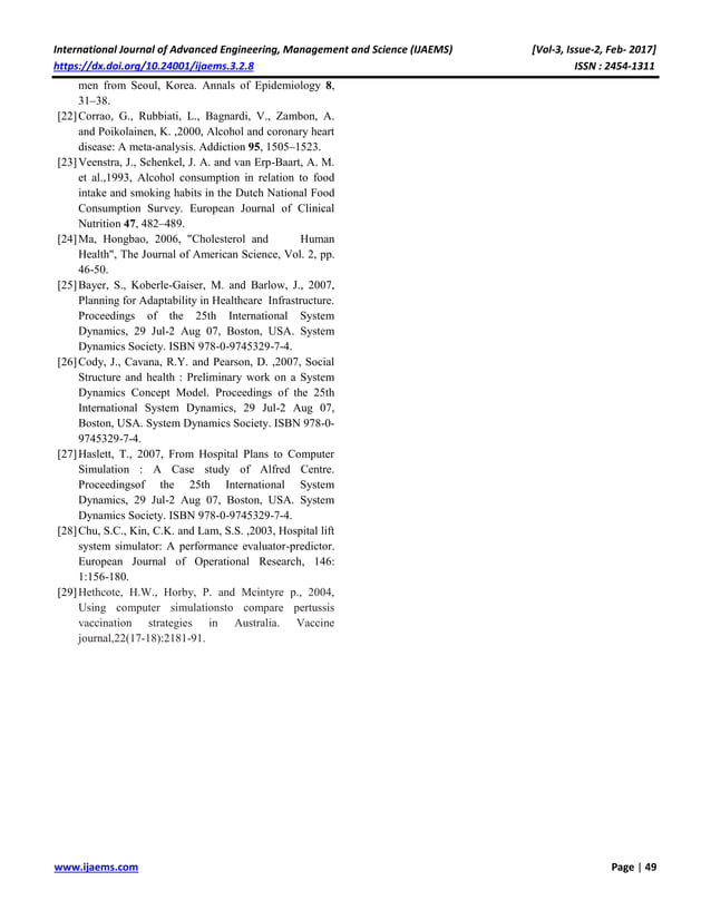 System Dynamics Simulation Model For Cardiovascular Heart Disease Risk