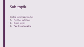 teknik_sampling pada penelitian Kualitatif | PPTX