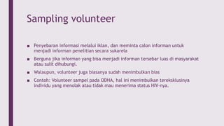 teknik_sampling pada penelitian Kualitatif | PPTX