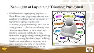 TEKSTONG PROSIDYURAL PAGBASA AT PAGSUSURI NG IBAT IBANG TEKSTO TUNGO SA ...