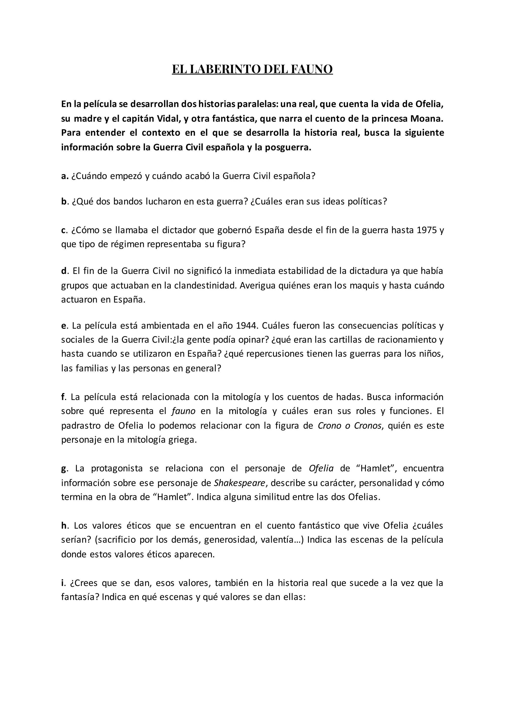 El laberinto del fauno | DOCX