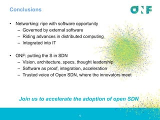 ONF: putting the S in SDN. Tom Farrell, Aperilink | PPT