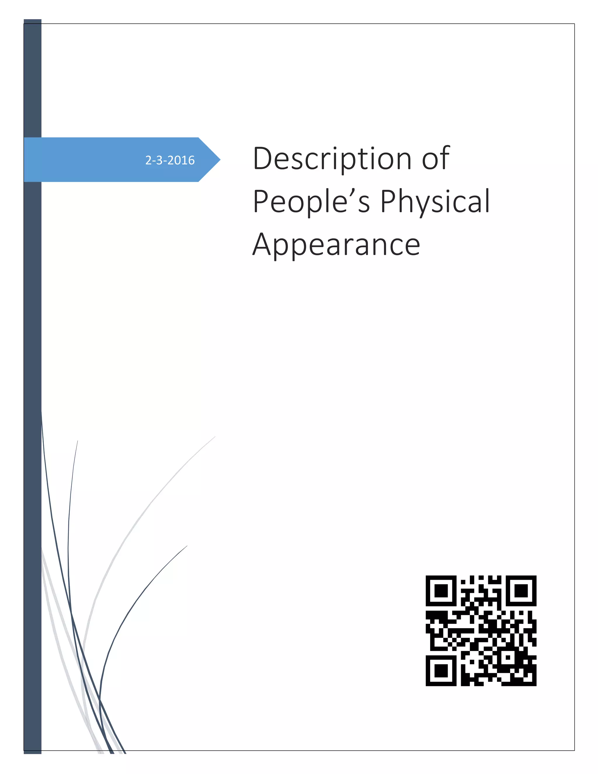 Description of People's Physical Appearance | PDF
