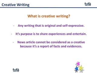 8th - creative writing skills - lavina - icse | PPTX