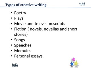 8th creative writing skills - lavina - icse | PPTX