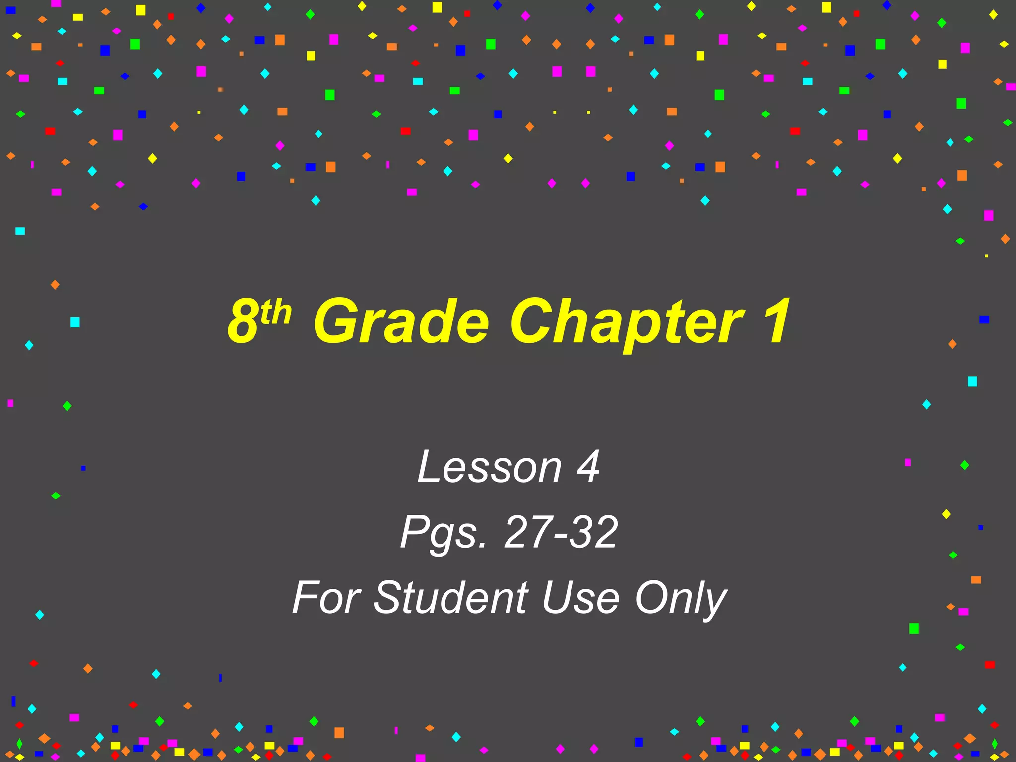 8th Grade Chapter 1 Lesson 4 | PPT