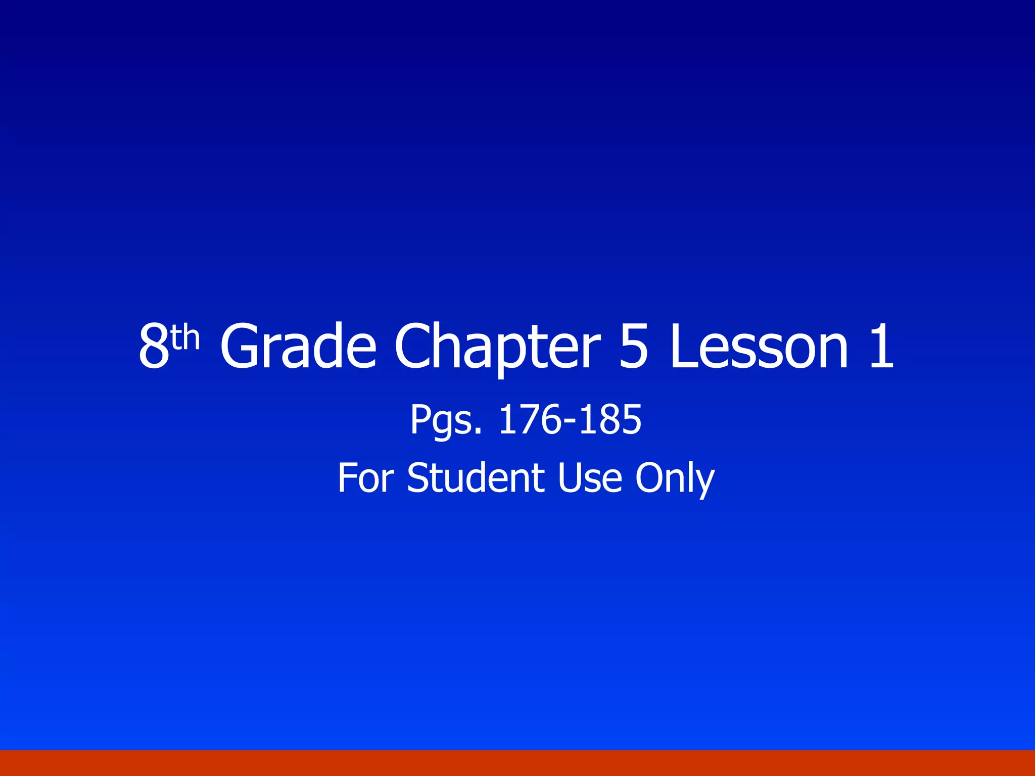 8th Grade Chapter 5 Lesson 1 | PPT