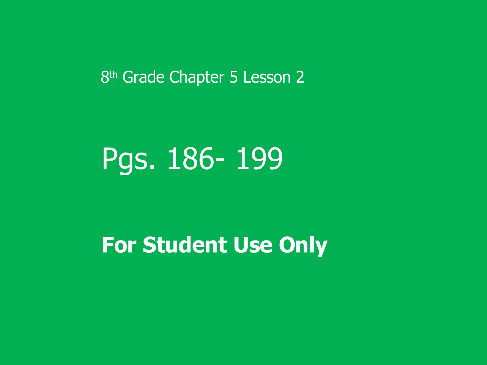 8th Grade Chapter 5 Lesson 2 | PPT