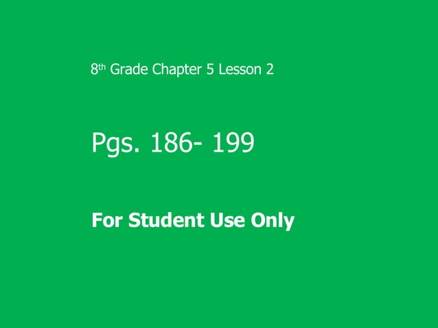 8th Grade Chapter 5 Lesson 2 | PPT