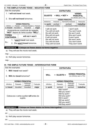 8th grade-the-simple-future-tense-one-day | PDF