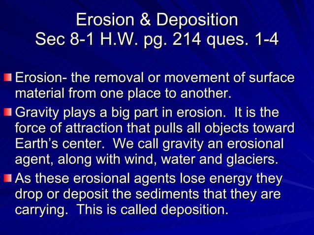 Chapter 8- erosional forces | PPT | Geology | Science