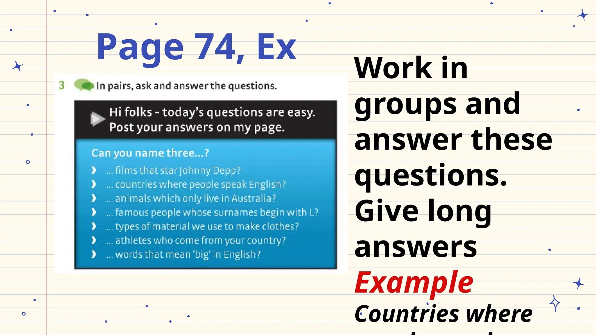 Clases de inglés para octavo grado de un colegio | PPTX