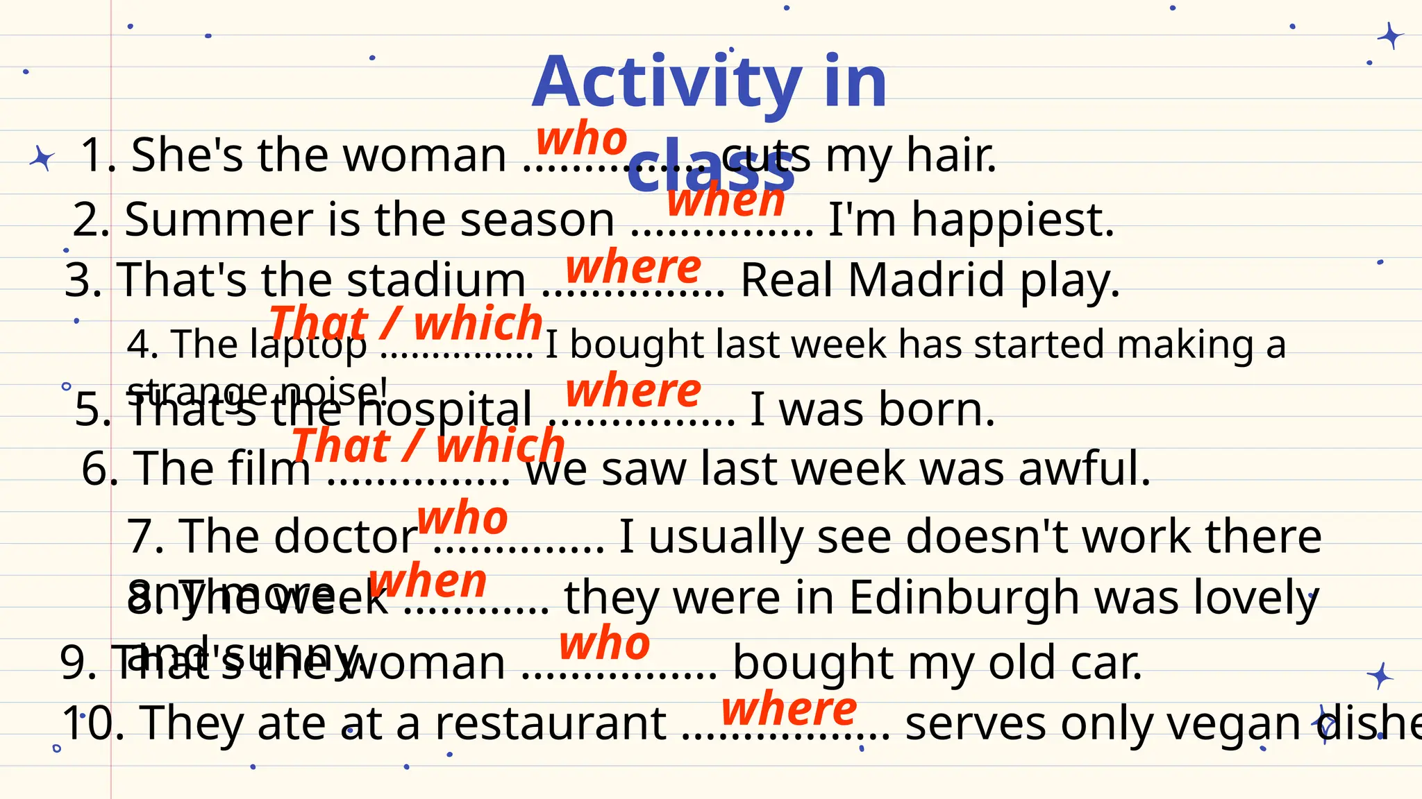 Clases de inglés para octavo grado de un colegio | PPTX