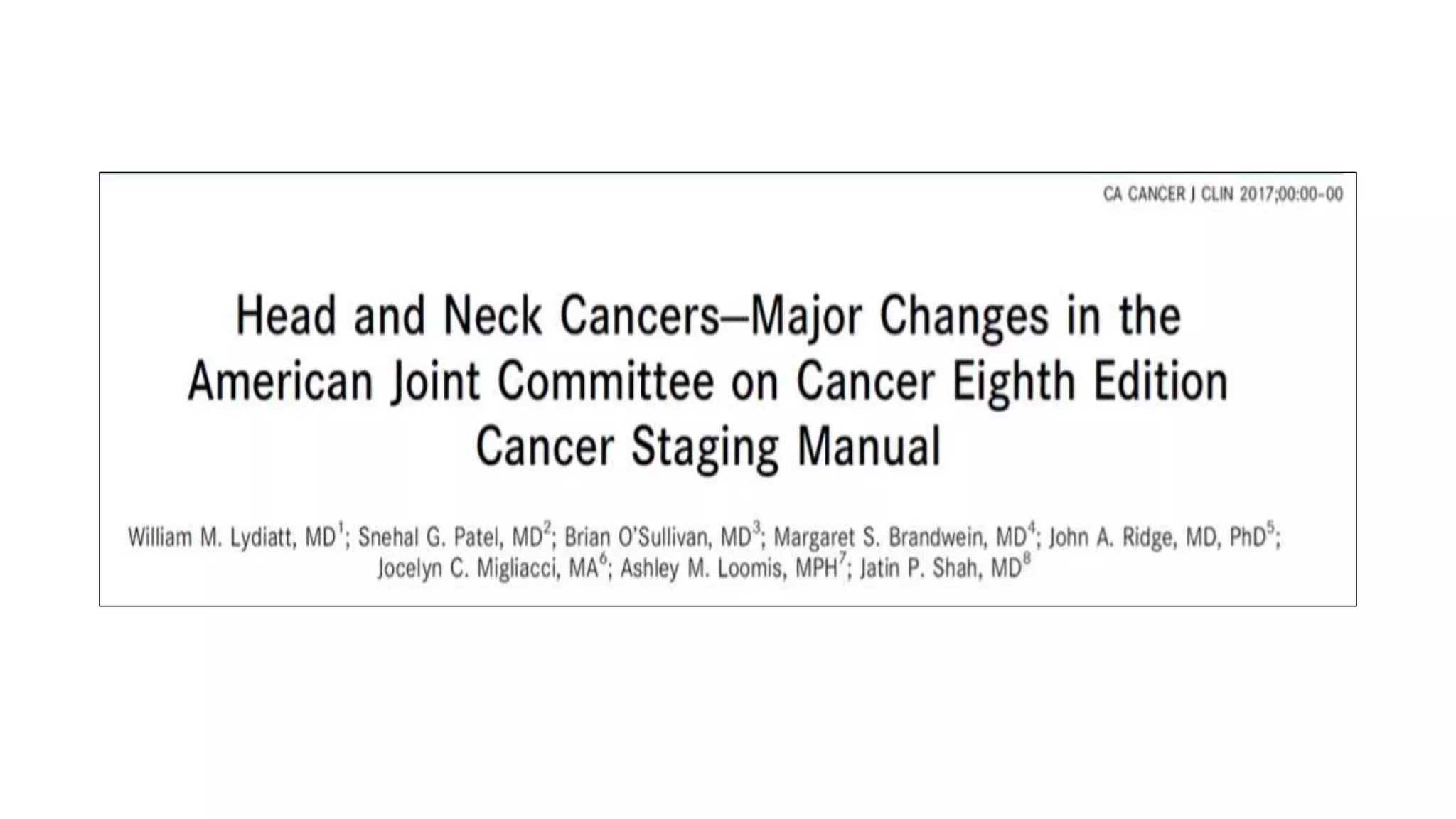 7th to 8th AJCC Head and Neck | PPTX