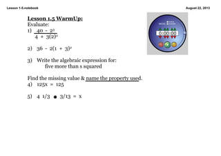 8th alg -l1.5 | PPT