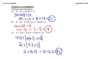 8th alg -l2.5 | PDF