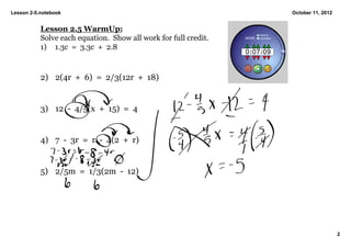 8th alg -l2.5--oct11 | PDF | Physics | Science