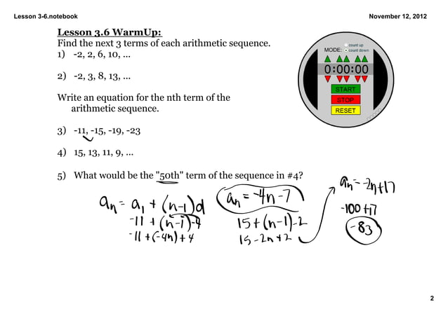 8th alg -l3.6--nov12 | PPT