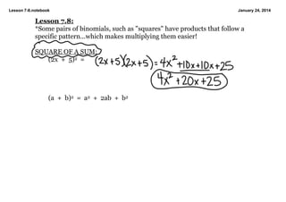 8th alg -l7.8 | PPT