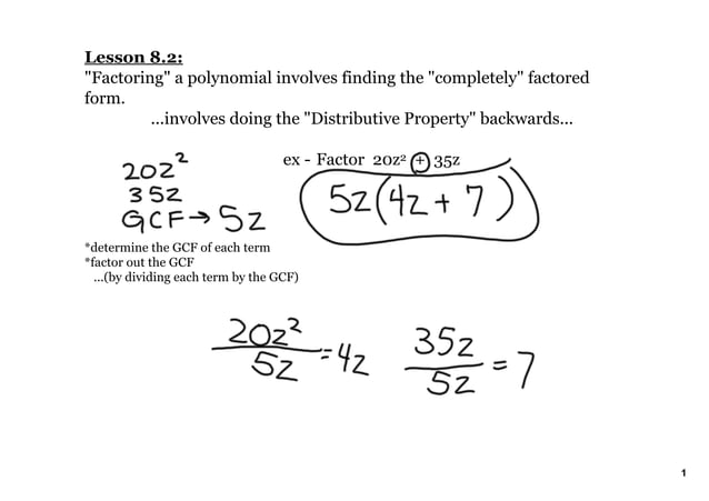 8th Alg - L8.2--March12 | PPT
