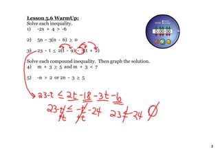 8th Alg - Lesson 5-6--Dec 12 | PPT