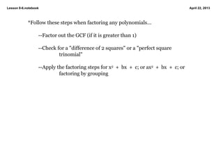 8th algebra -l8.6--april 22 | PPT