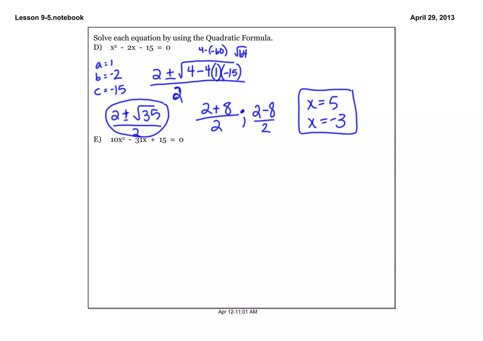 8th algebra -l9.5--april 29 | PDF