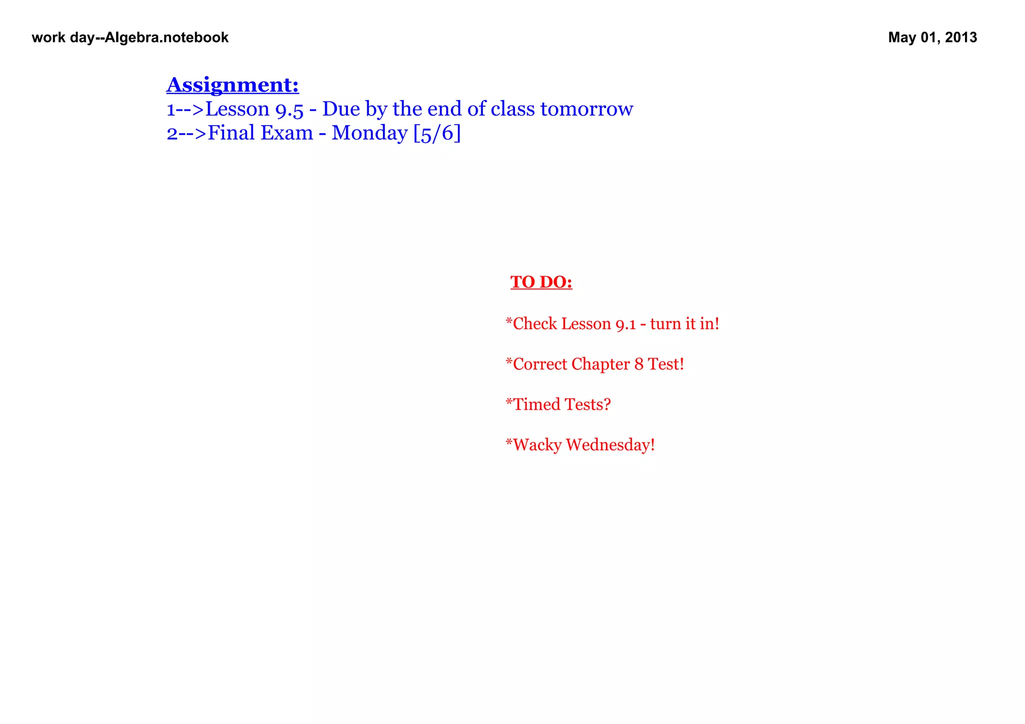 8th algebra -may 1 | PPT