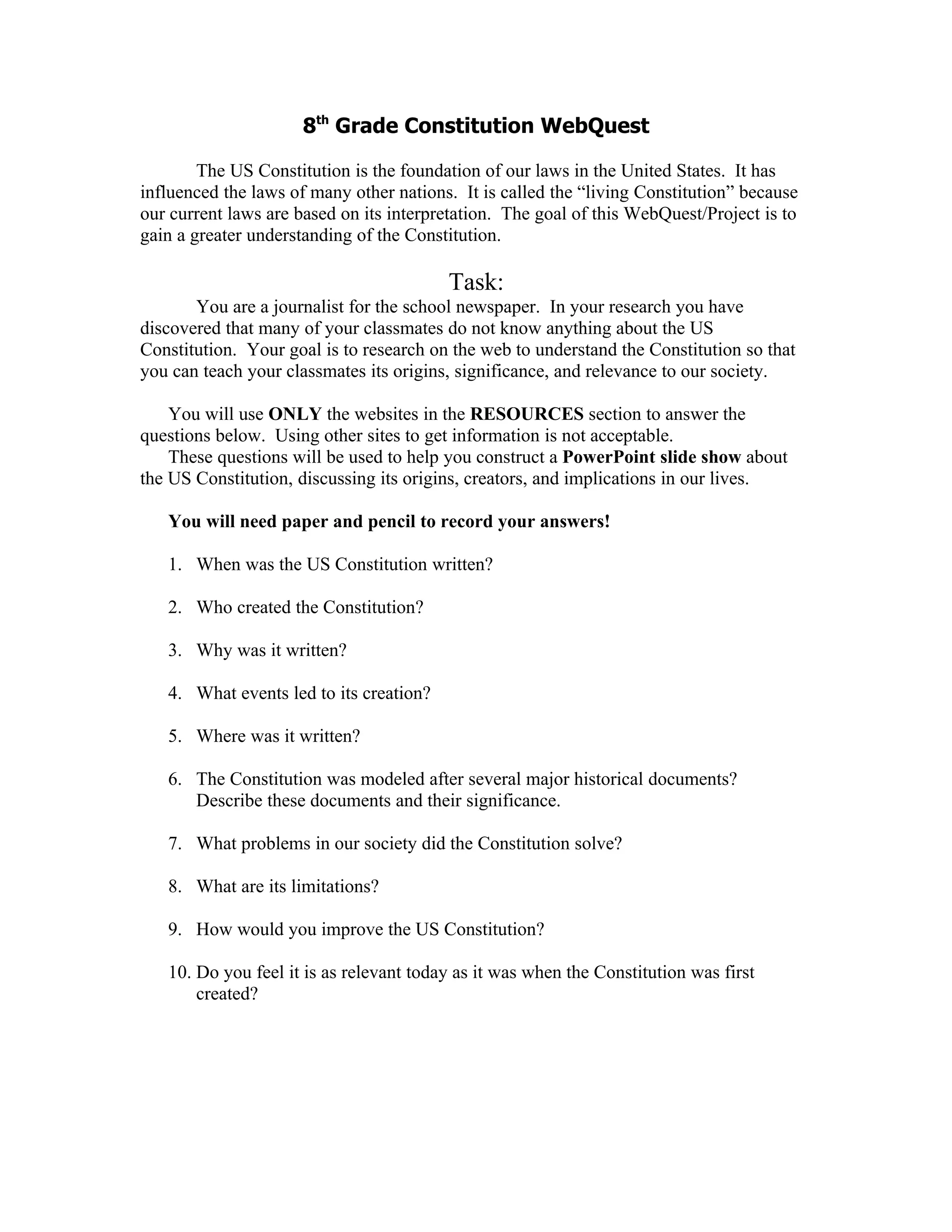 8th Constitution Project/PPT | DOC