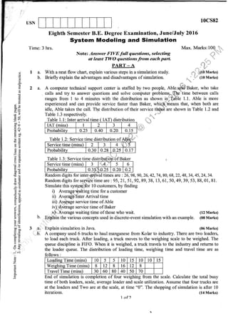 8th semester VTU BE CS & IS question papers July 2016 | PDF