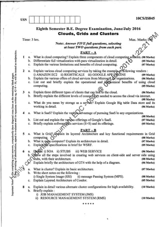 8th semester VTU BE CS & IS question papers July 2016 | PDF ...