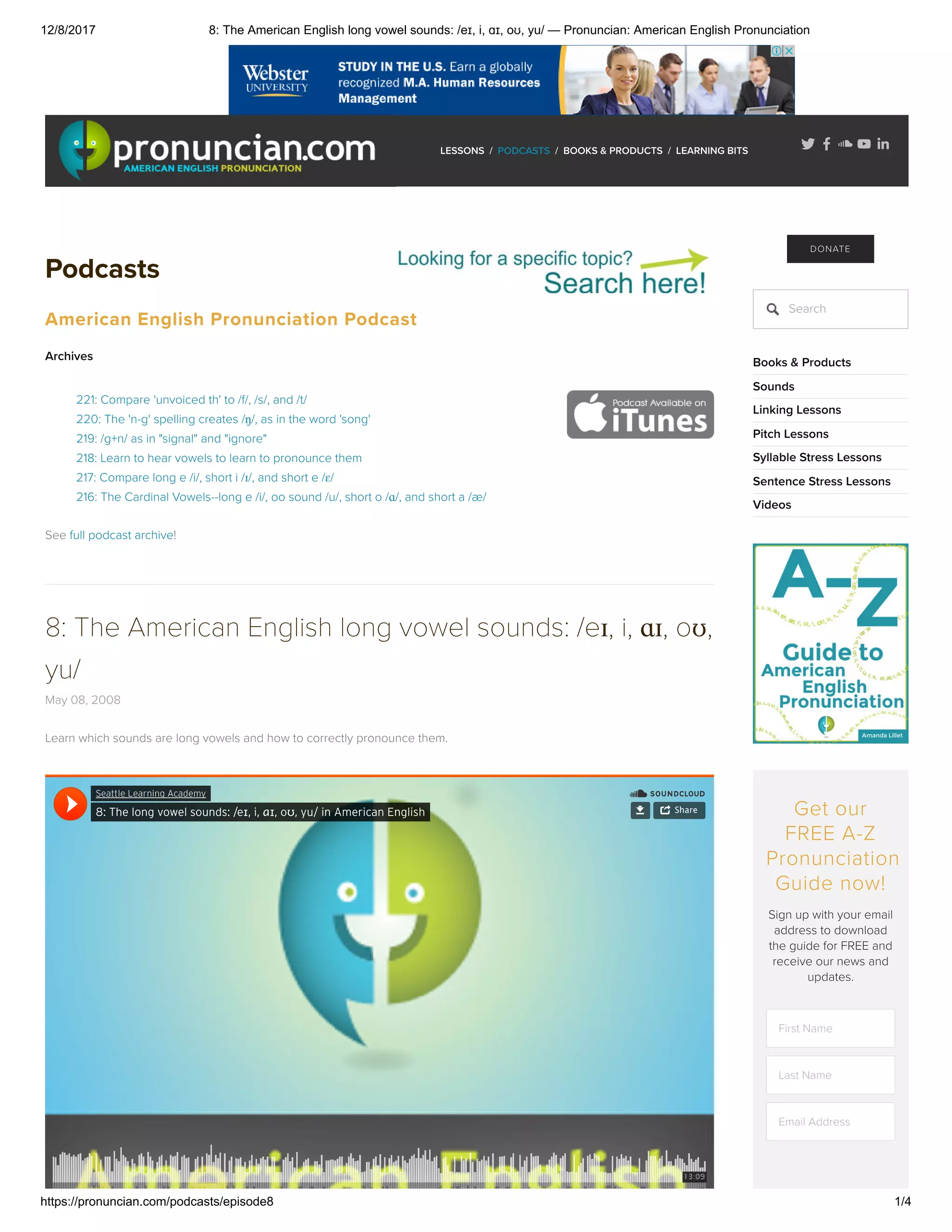 8 the american english long vowel sounds _eɪ, i, ɑɪ, oʊ, yu ...