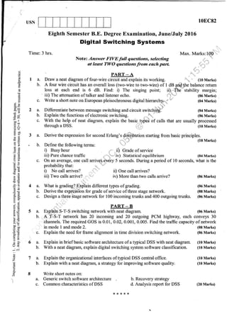 8th Semester VTU BE EC question papers June 2016 | PDF