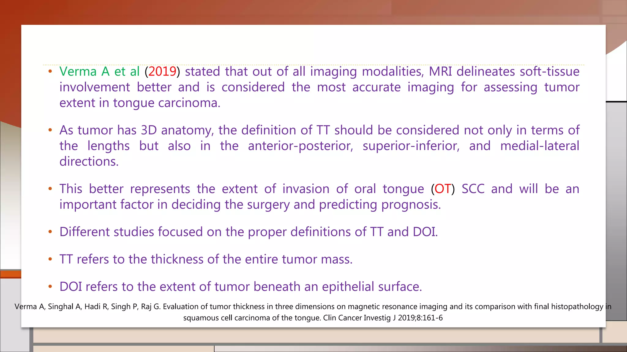 8 th edition TNM classification and significance of depth of invasion ...