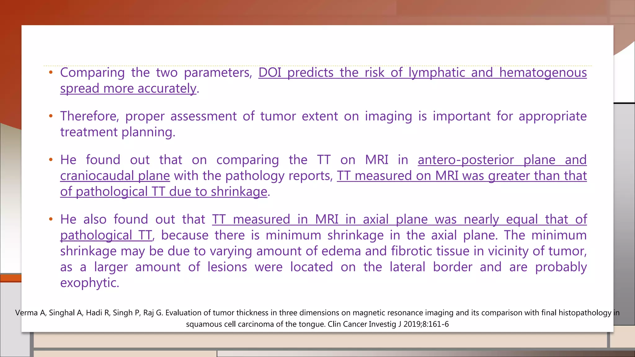 8 th edition TNM classification and significance of depth of invasion ...
