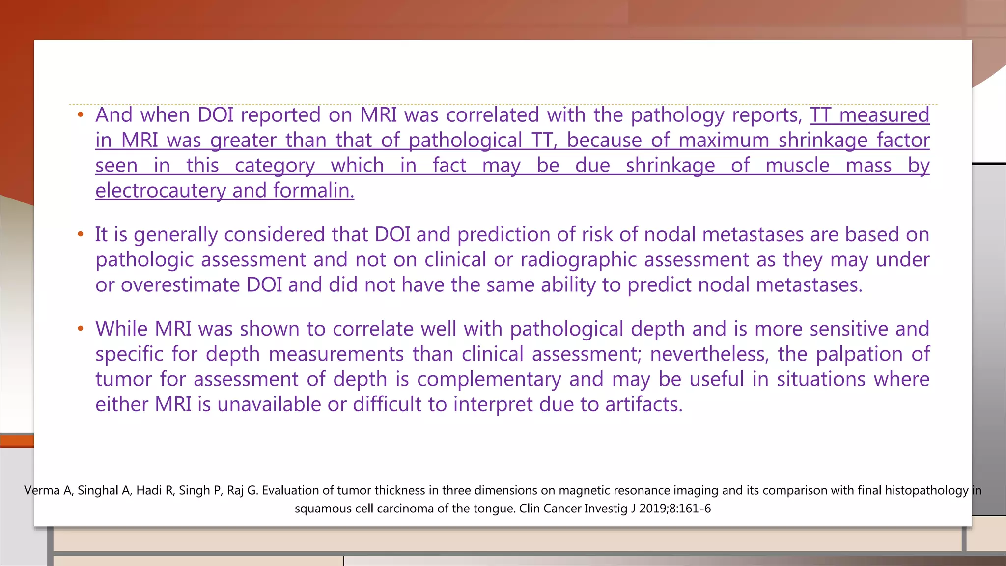 8 th edition TNM classification and significance of depth of invasion ...