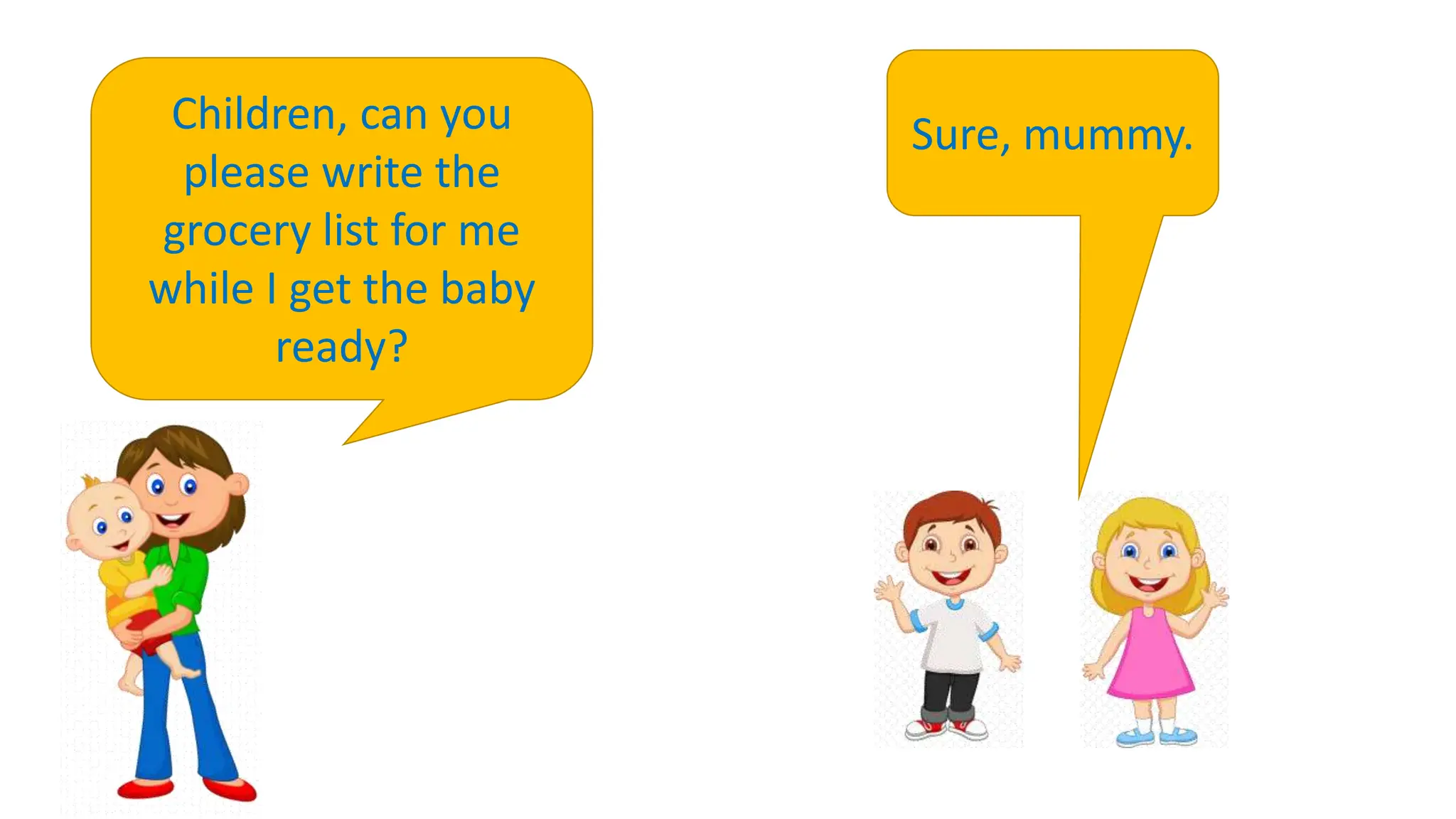 the shopping list - conversation in a grocery store | PPTX