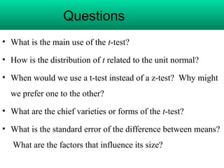 the t test | PPT