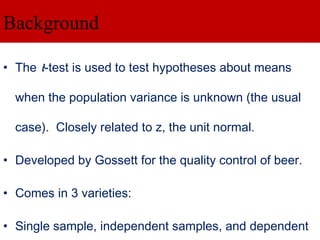 the t test | PPT