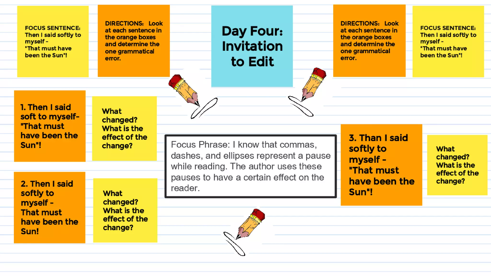 8th grade pauses with commas, ellipses, dashes (4) | PPT