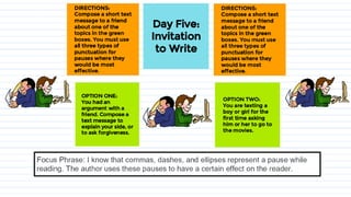 8th grade pauses with commas, ellipses, dashes (4) | PPT