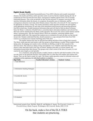 ELA TEKS Big6 activity | PDF | Diseases and Conditions | Medical Health