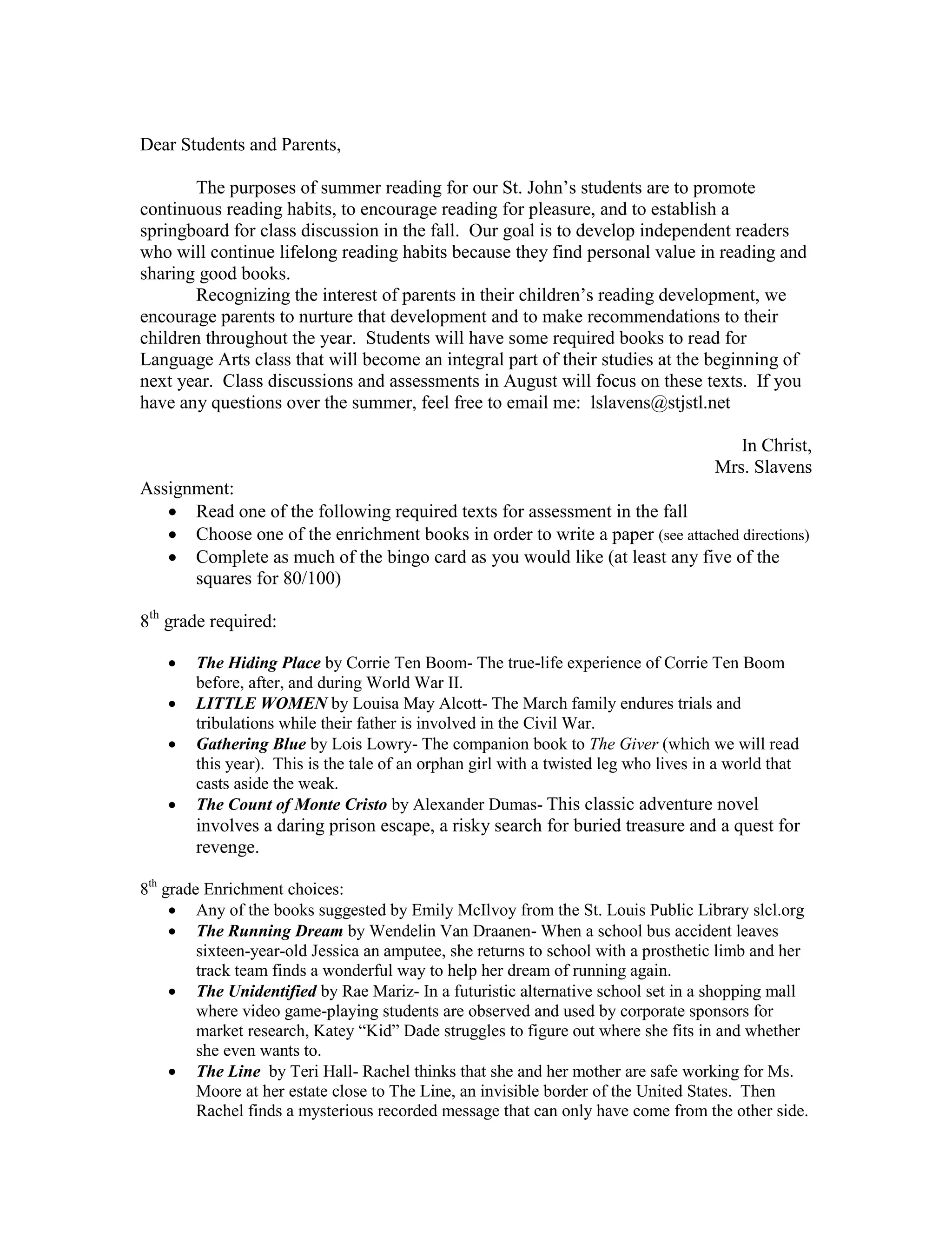 8th grade list 2014 | PDF