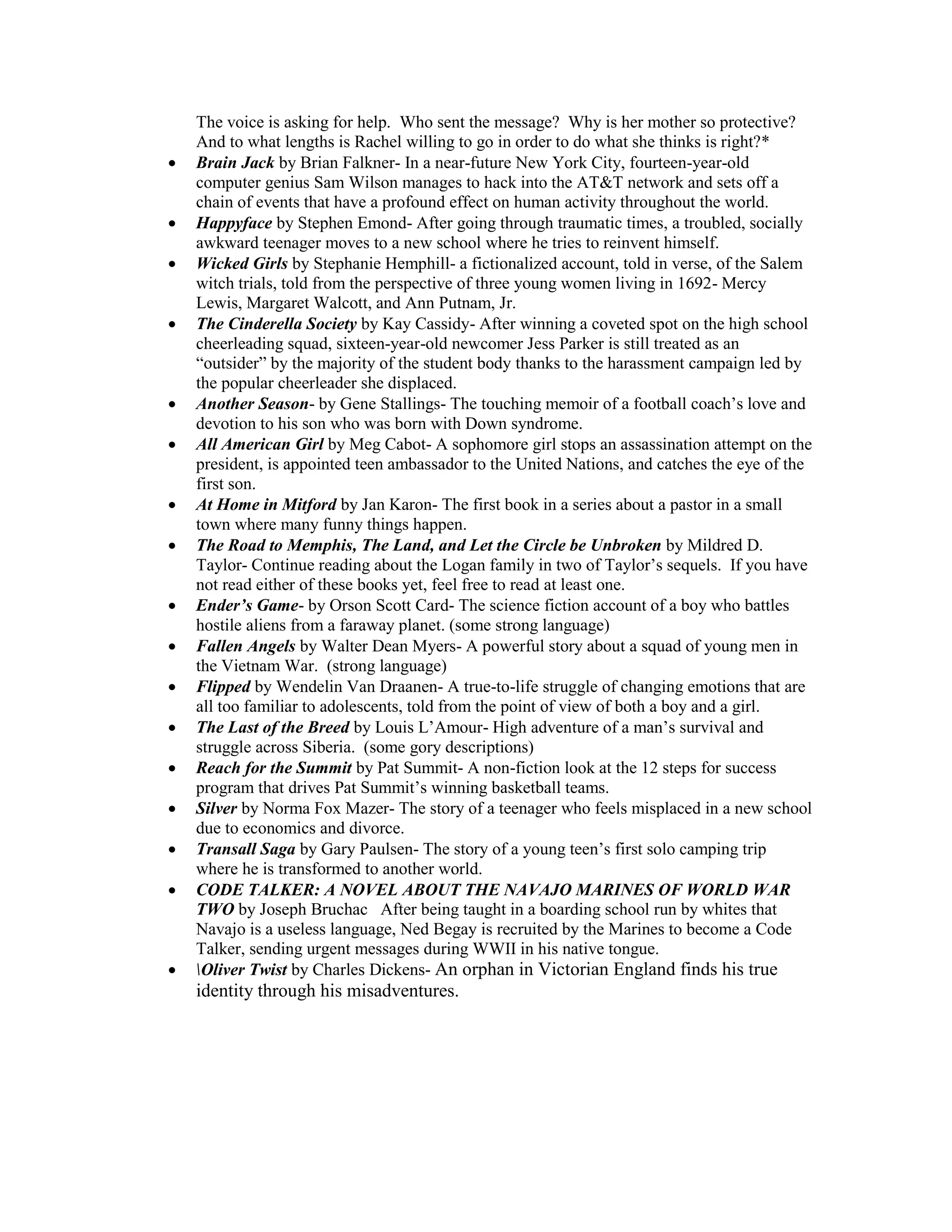 8th grade list 2014 | PDF