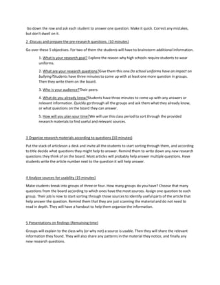 Research Activity Lesson Plan | DOCX